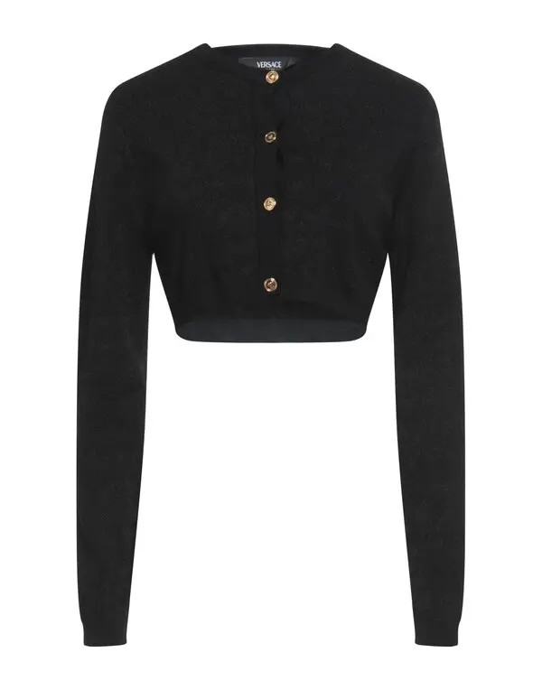 Versace Cardigan In Viscose Blend With Metallic Finish