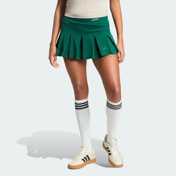 Adidas Seasonal Essentials Colorpop Skirt With Inner Leggings - Collegiate Green / Beige