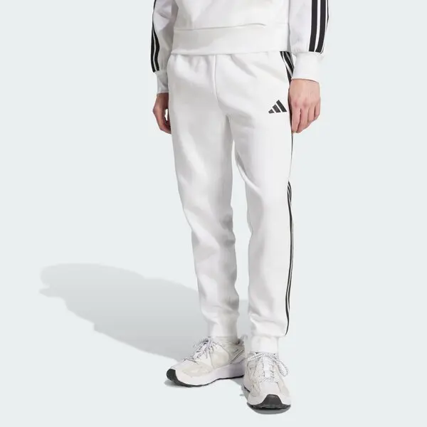 Adidas Essentials 3-stripes Fleece Pants - White / Black
