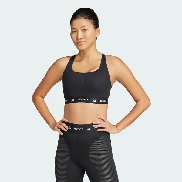 Adidas Techfit Control Medium Support Bra - Black