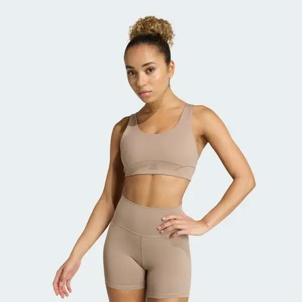 Adidas All Me Luxe Medium Support Bra - Chalky Brown