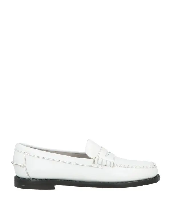 SEBAGO Glossed Leather Penny Loafers - White