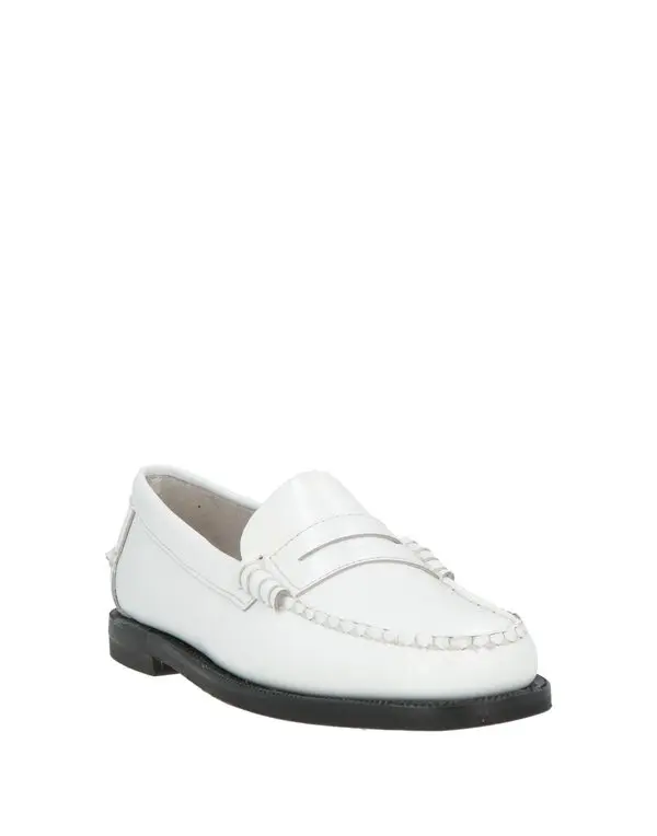 SEBAGO Glossed Leather Penny Loafers - White