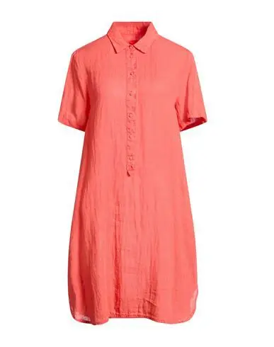 120% Lino Mini Dress Size Linen - Tomato Red