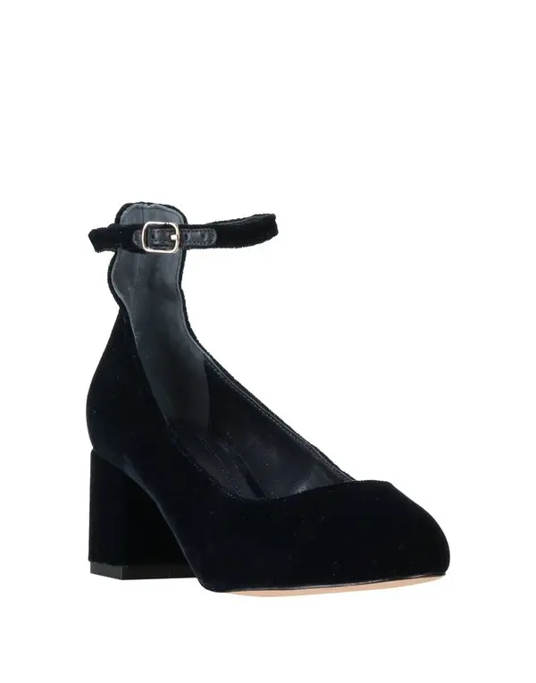 Sandro Pumps In Velvet With Ankle Strap