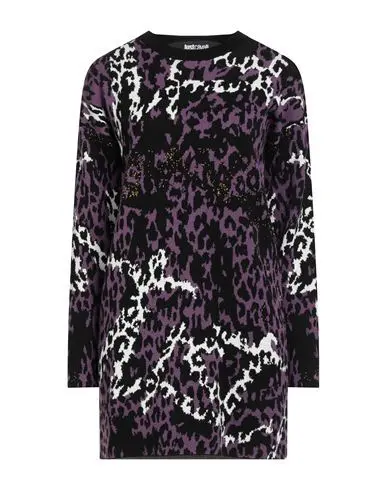 Just Cavalli Mini Dress Plum Size Viscose, Polyester - Purple