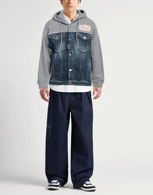 Dsquared2 Two-tone Denim Trucker Jacket With Hood