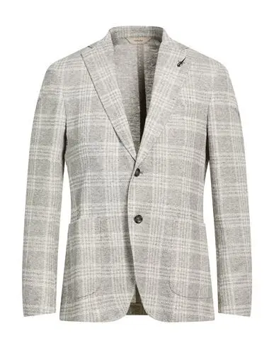 PAOLONI Blazer Size Linen, Cotton, Polyester - Light Grey