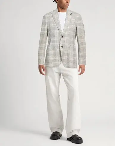PAOLONI Blazer Size Linen, Cotton, Polyester - Light Grey