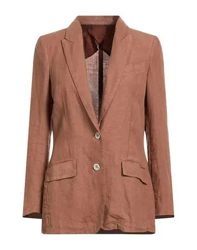 120% Lino Blazer Size Linen - Brown