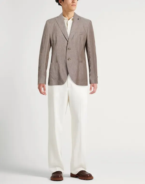PAOLONI Blazer Size Linen - Grey
