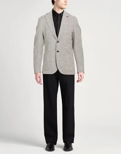 PAOLONI Blazer Size Cotton, Viscose, Linen, Elastane - Grey