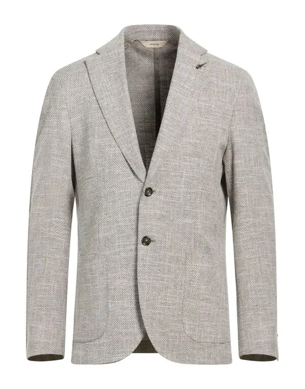 PAOLONI Blazer Size Cotton, Viscose, Linen, Elastane - Grey