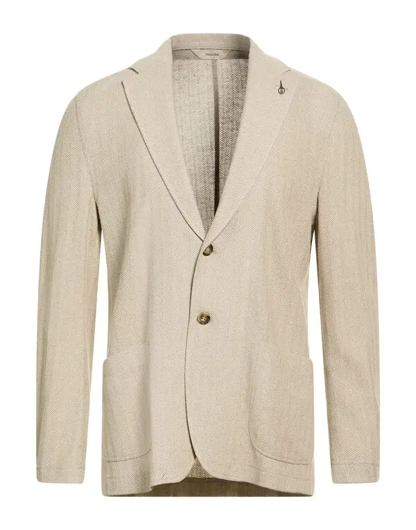 PAOLONI Blazer Size Cotton, Linen, Polyamide - Beige