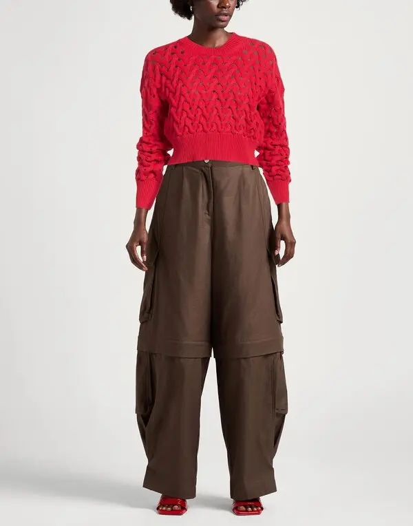 Alpha Studio Crewneck Open-knit Sweater