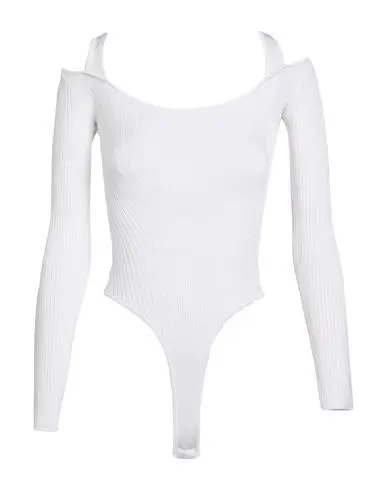 MUGLER Bodysuit Size Rayon, Nylon, Elastane - White