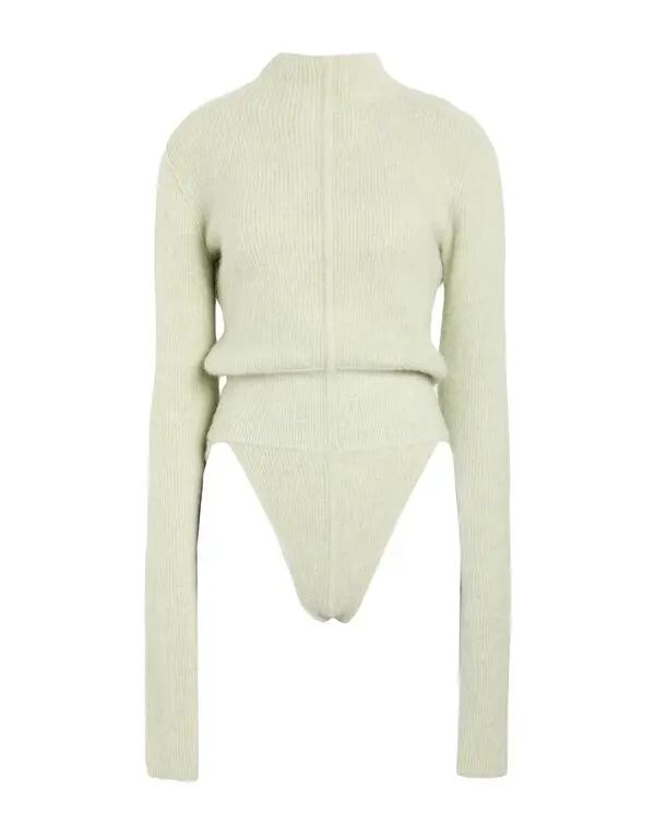 Rick Owens Bodysuit In Light Alpaca Wool Blend