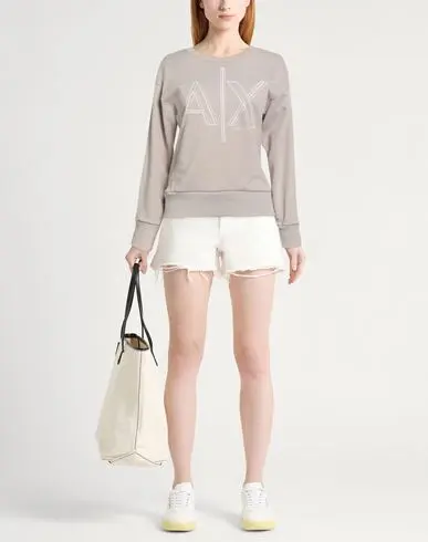 Armani Exchange Sweatshirt In Cotton, Polyester, And Elastane - Beige