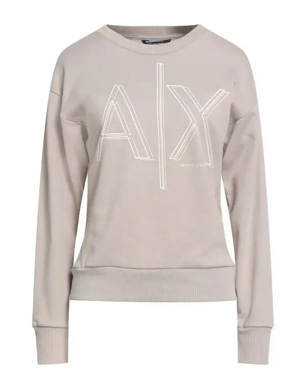 Armani Exchange Sweatshirt In Cotton, Polyester, And Elastane - Beige