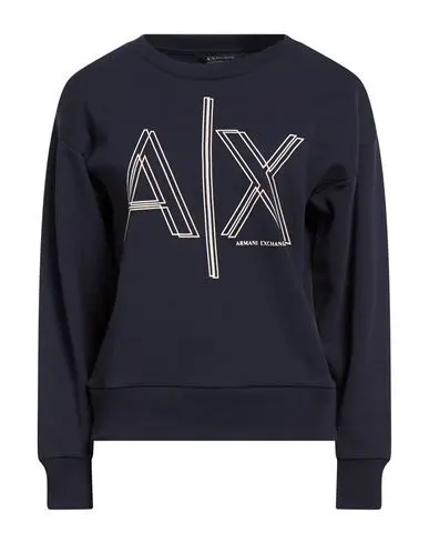 Armani Exchange Solid Sweatshirt With Brand Logo - Navy