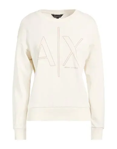 Armani Exchange Sweatshirt In Cotton, Polyester, And Elastane - Off White