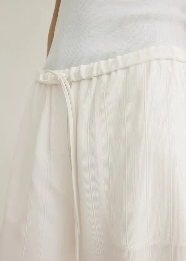 TOTEME Woven Stripe Drawstring Trousers - White