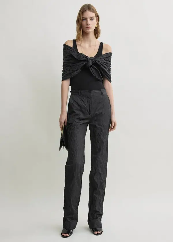 TOTEME Crinkled Cotton Trousers