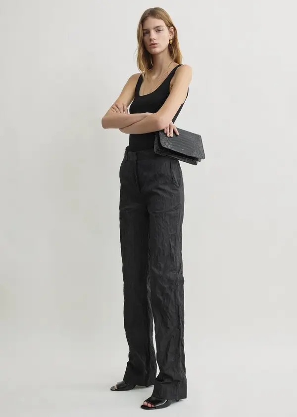 TOTEME Crinkled Cotton Trousers
