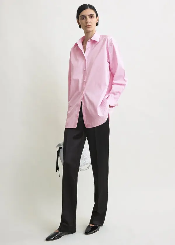 TOTEME Classic Tumbled Striped Shirt - Pink
