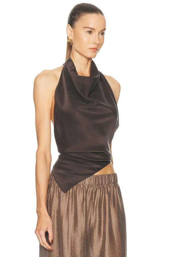 EAVES Frida Silk Top - Ganache