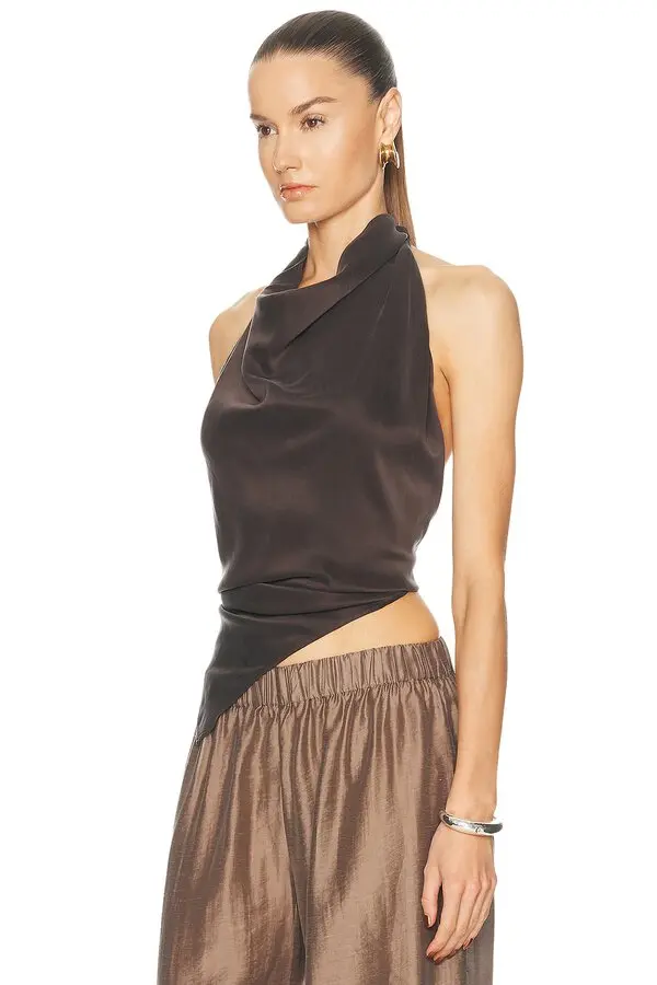EAVES Frida Silk Top - Ganache