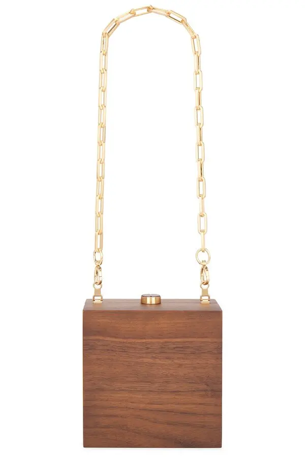 Cult Gaia Tic Tac Toe Clutch In Brown