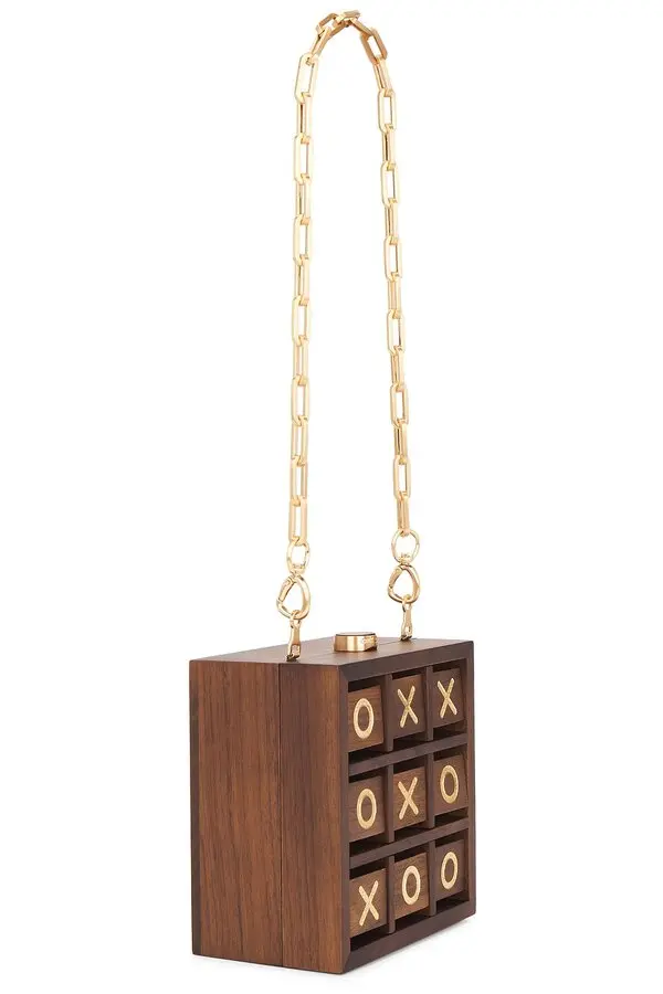 Cult Gaia Tic Tac Toe Clutch In Brown