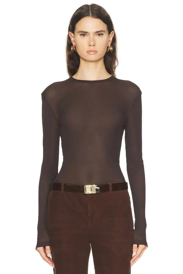 Acne Studios Ermana Top In Chocolate - Dark Brown