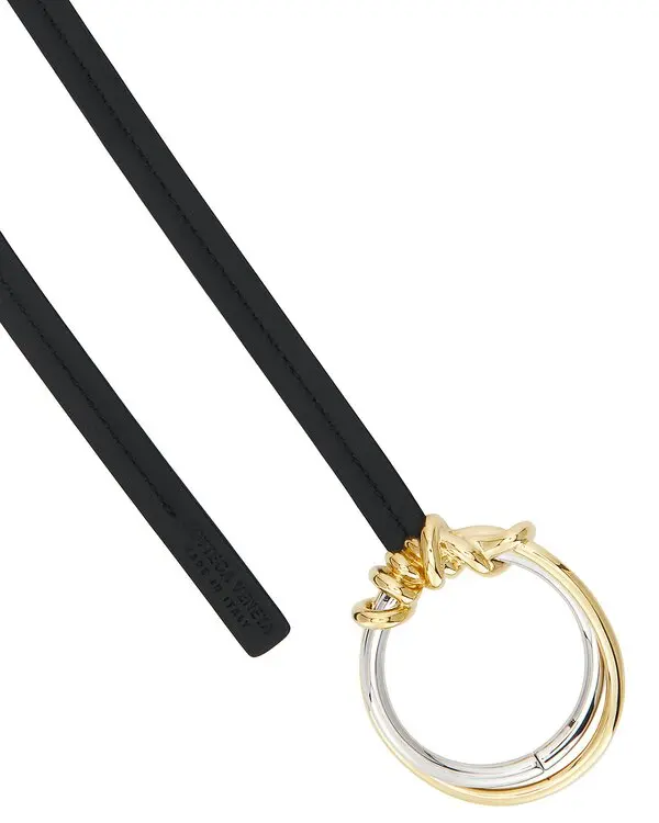 Bottega Veneta Knot Ring Belt - Black, Muse Brass, & Silver
