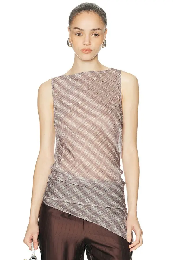 EAVES Phoebe Top - Lavender Plaid