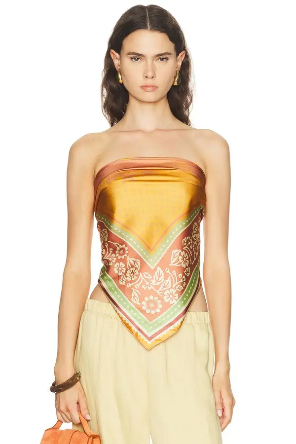 ALEMAIS Alberta Silk Scarf Top - Multi