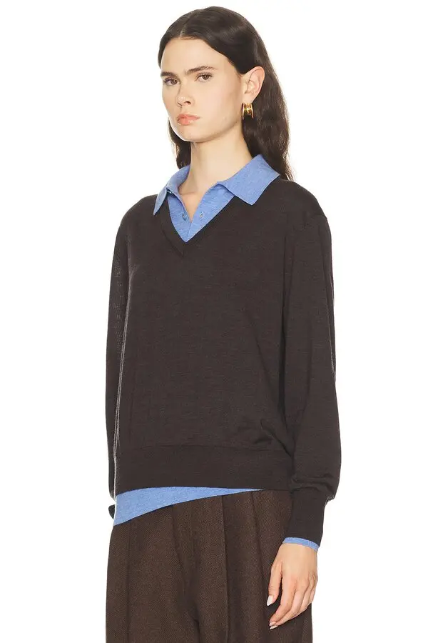 Acne Studios Kascha V-neck Sweater In Chocolate