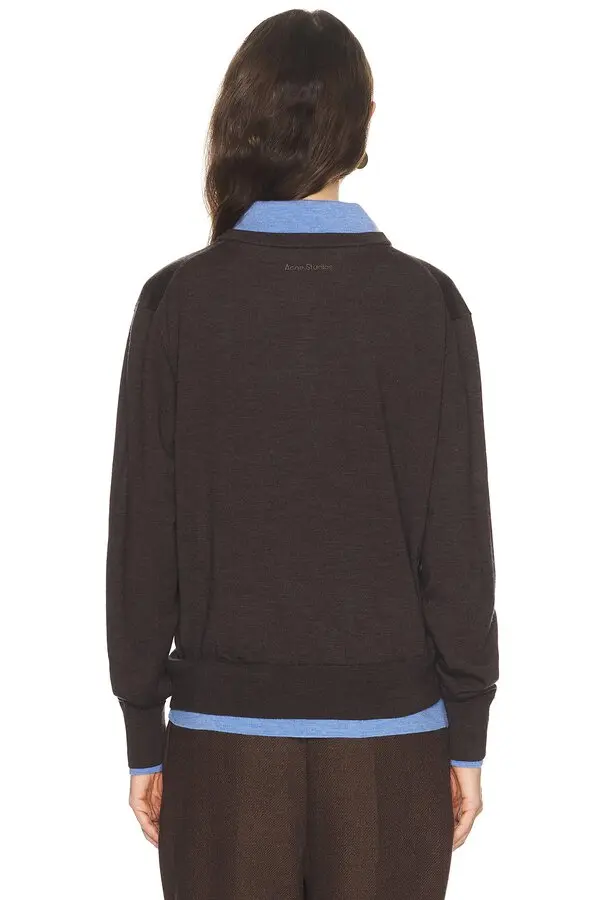 Acne Studios Kascha V-neck Sweater In Chocolate