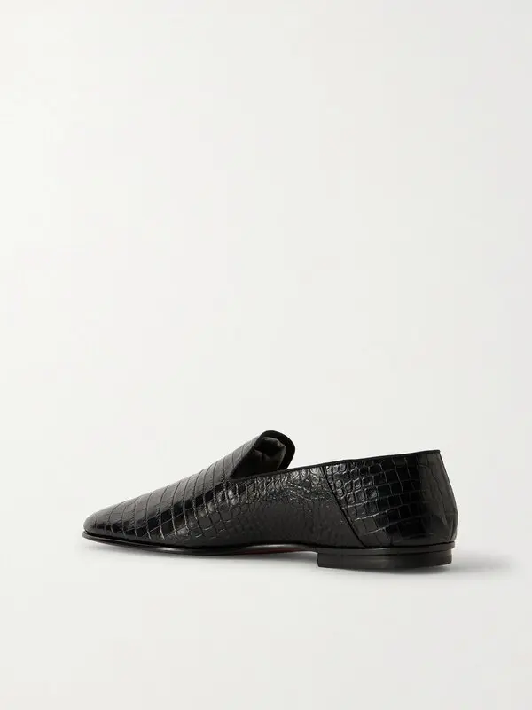 TOM FORD Steven Croc-effect Leather Loafers - Black