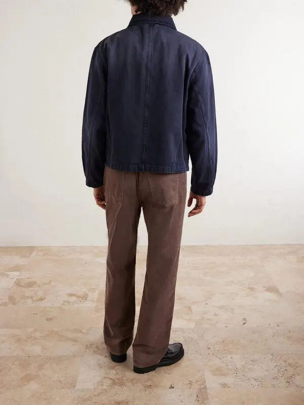 MFPEN Union Cropped Garment-dyed Organic Denim Jacket