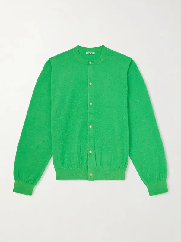 Auralee Brushed Cashmere And Cotton-blend Cardigan