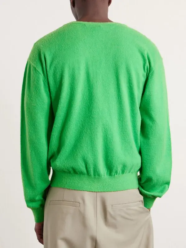 Auralee Brushed Cashmere And Cotton-blend Cardigan