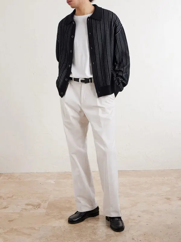 MFPEN Formal Striped Ribbed Cotton Cardigan