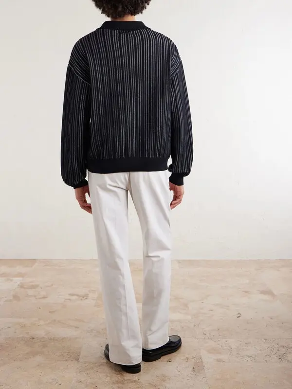 MFPEN Formal Striped Ribbed Cotton Cardigan