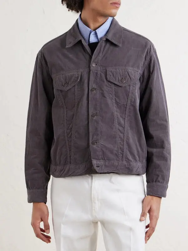 KAPTAIN SUNSHINE T-3 Cropped Cotton-corduroy Jacket