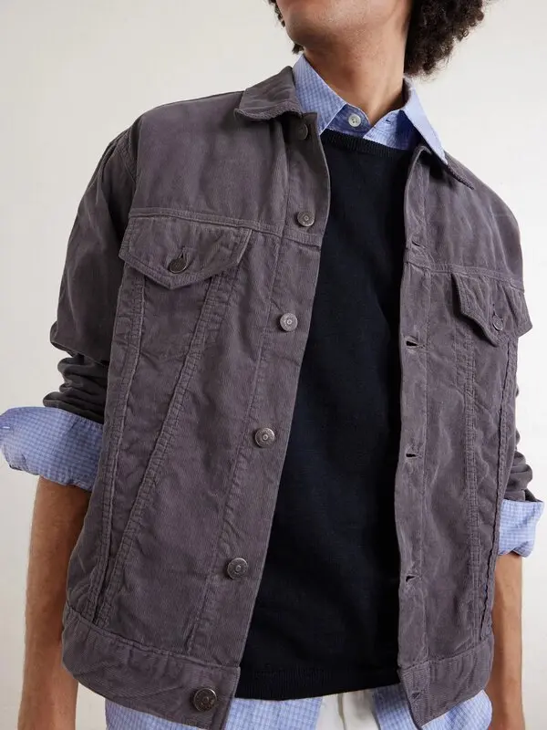 KAPTAIN SUNSHINE T-3 Cropped Cotton-corduroy Jacket
