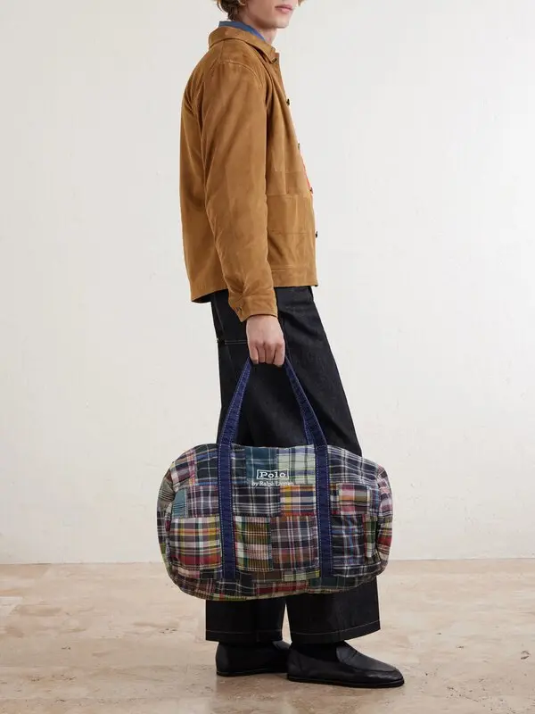 Polo Ralph Lauren Large Patchwork Checked Cotton-madras Duffle Bag