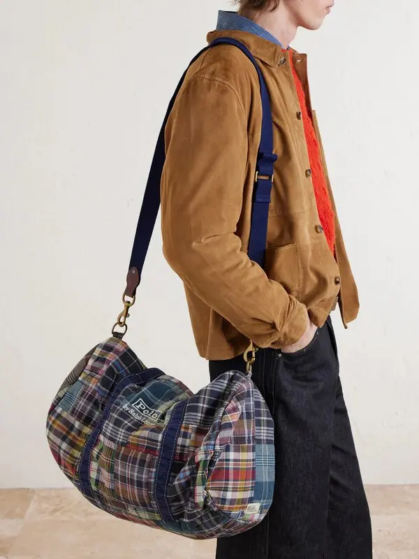 Polo Ralph Lauren Large Patchwork Checked Cotton-madras Duffle Bag