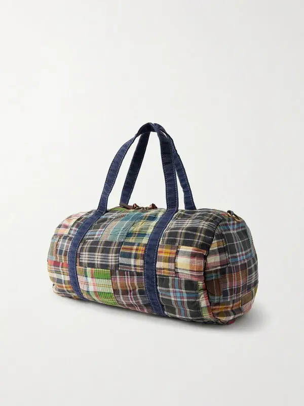 Polo Ralph Lauren Large Patchwork Checked Cotton-madras Duffle Bag